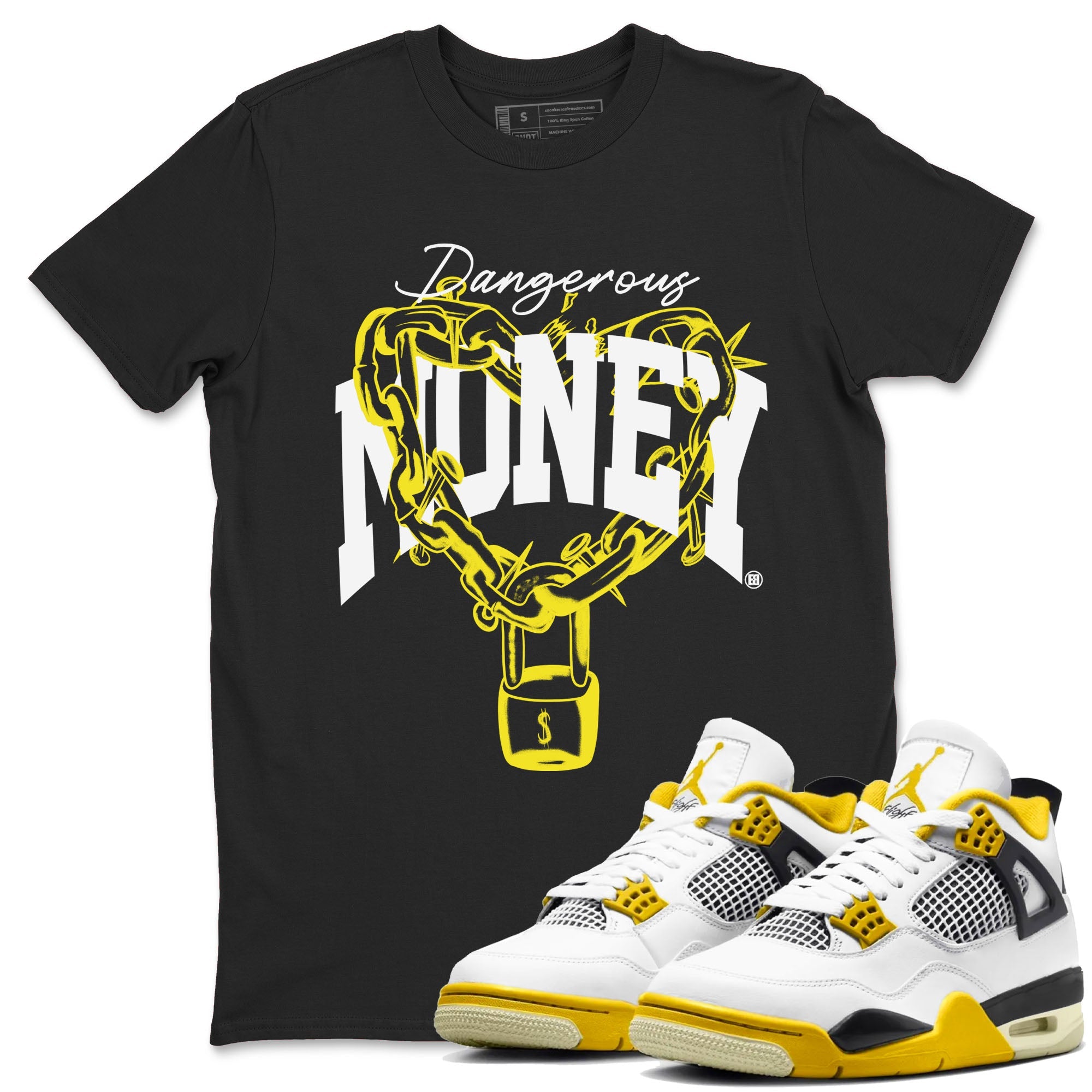 Air Jordan 4 Vivid Sulfur | Dangerous Money Crew Neck Shirt | Drip Gear ...